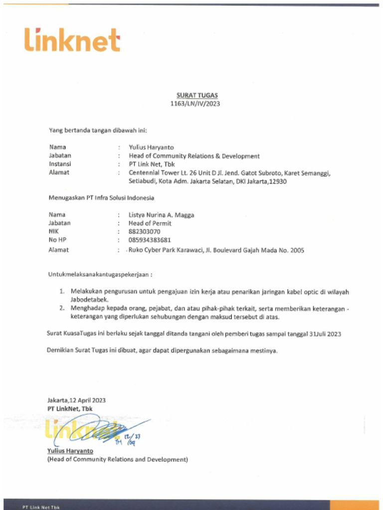 Surat_Tugas_ISOL | PDF