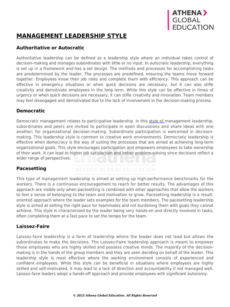 Leadership Styles Explained: A Guide | PDF | Leadership | Decision Making