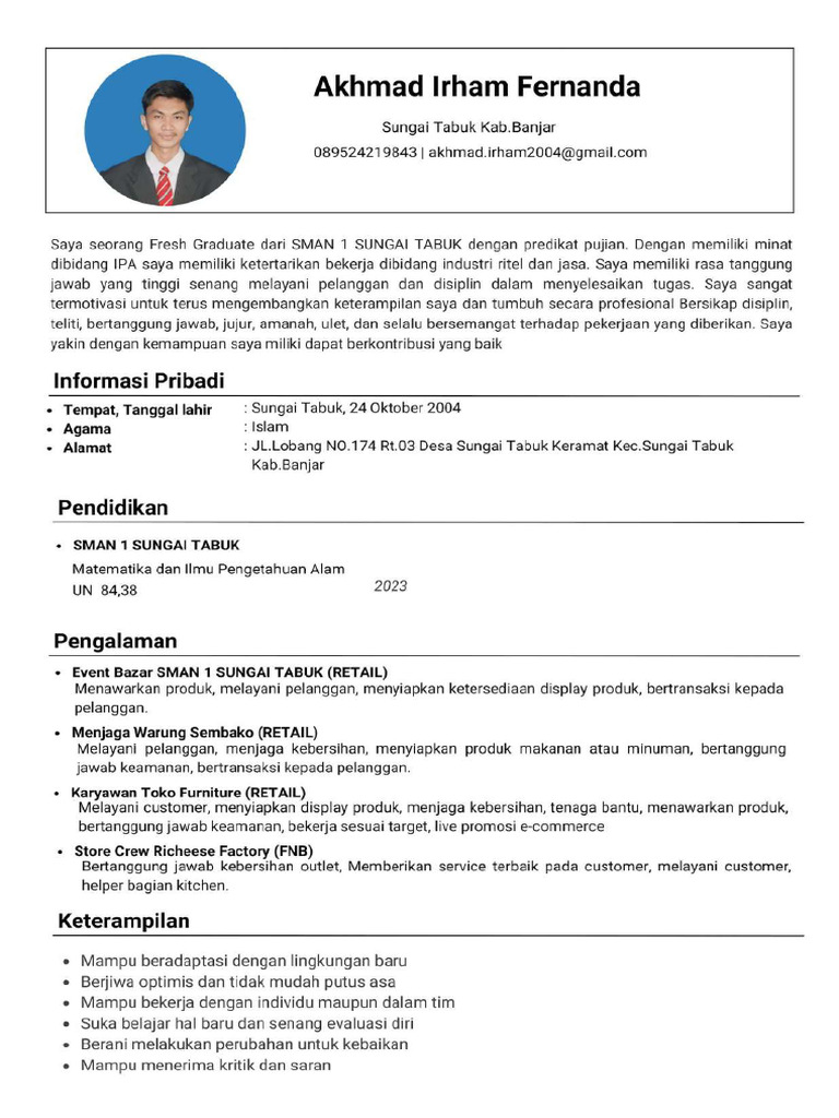 CV Akhmad Irham Fernanda - Banjarmasin | PDF