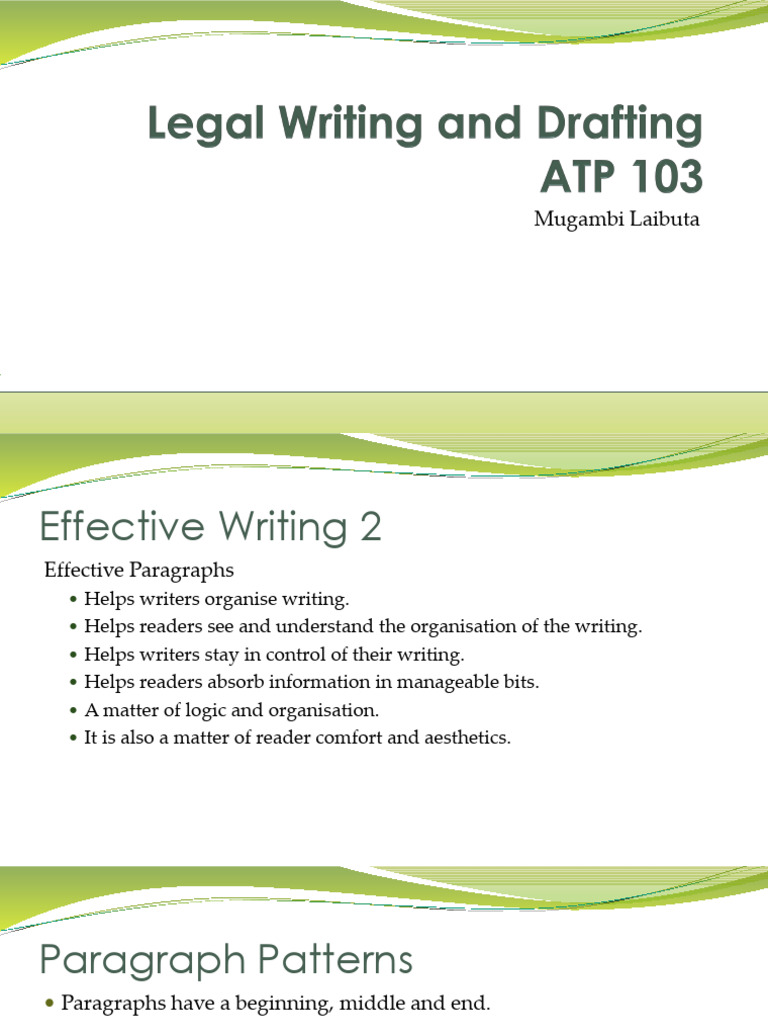 ATP 103 Effective Writing 2 | PDF | Sentence (Linguistics) | Paragraph