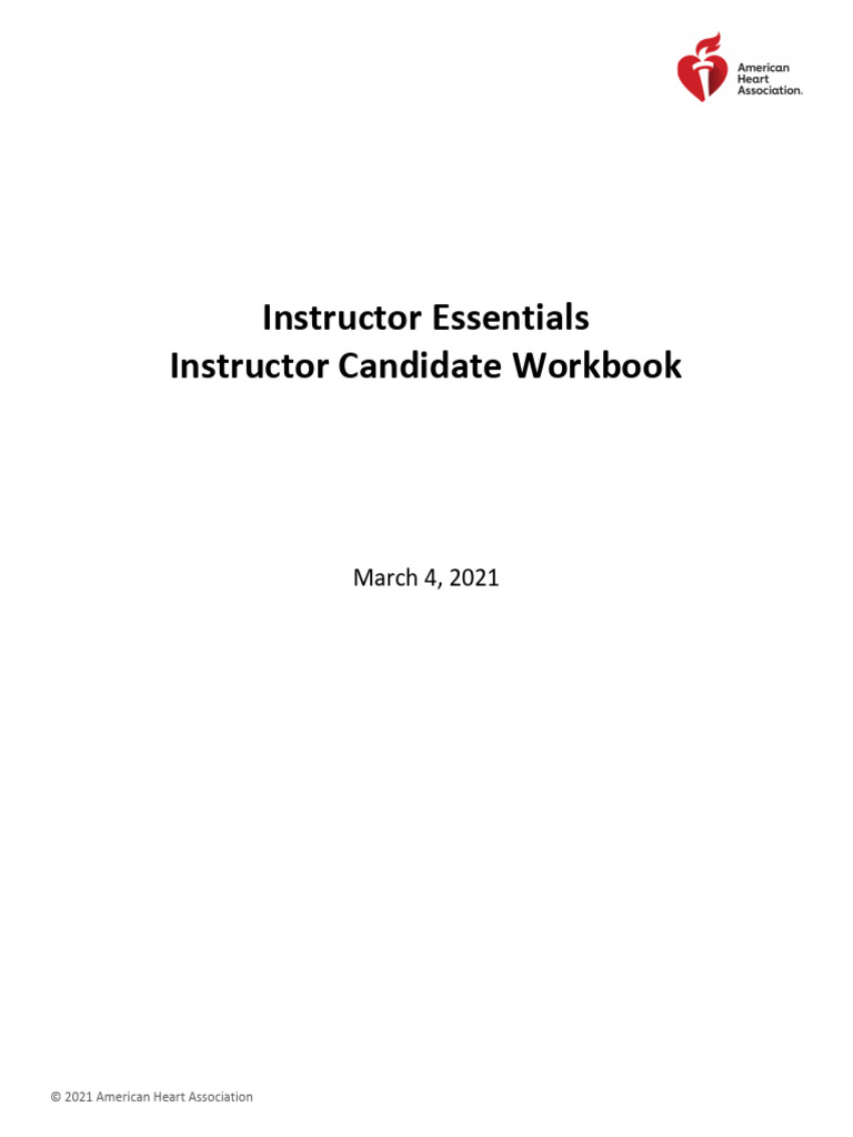 2021 Instructor Essentials Instructor Candidate Workbook | PDF ...
