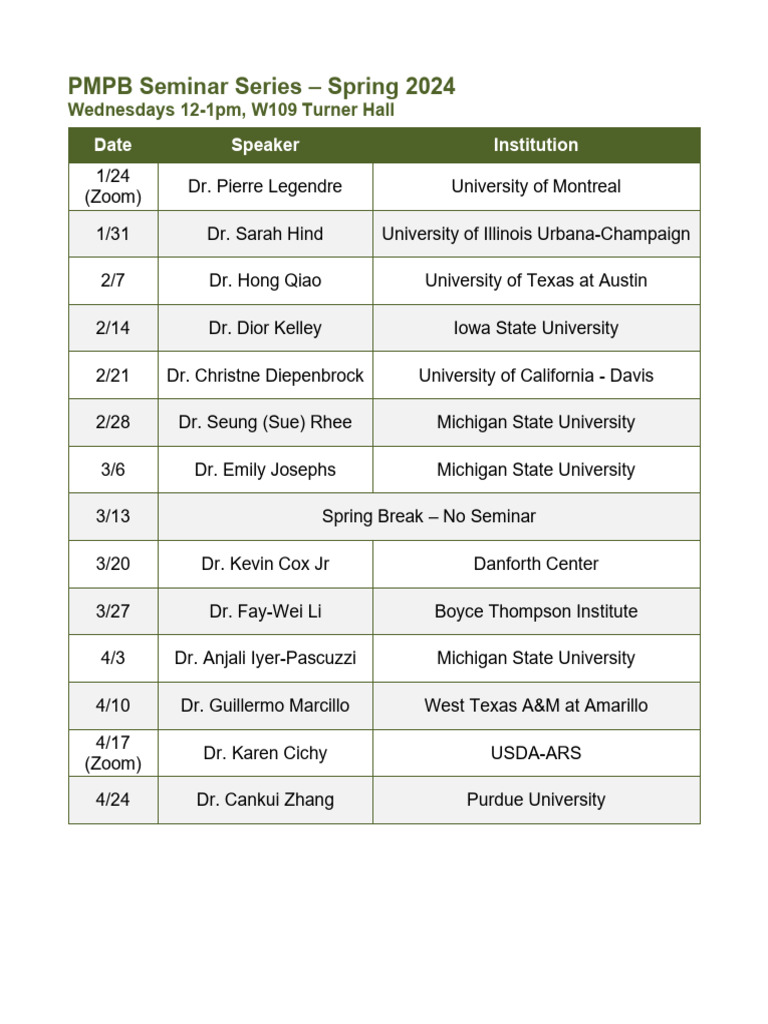 2024 PMPB Speaker Schedule | PDF