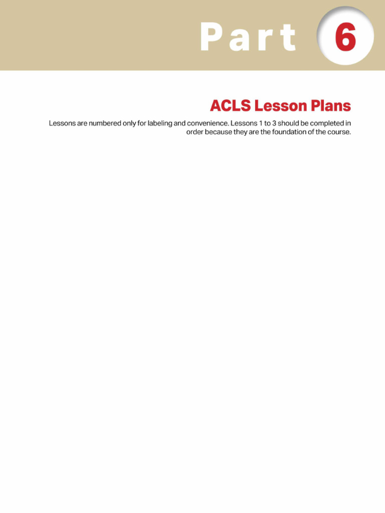 ACLS Lesson Plans | PDF