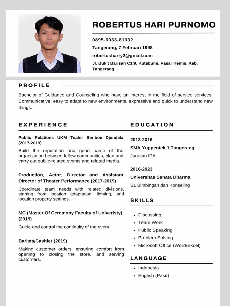 CV - Robertus Hari Purnomo | PDF