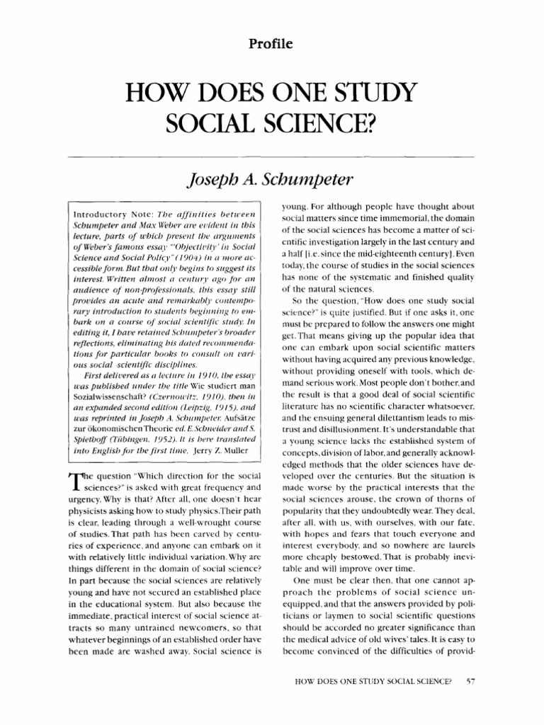Joseph A. Schumpeter - Como Estudiar Sociales | PDF | Science | Epistemology