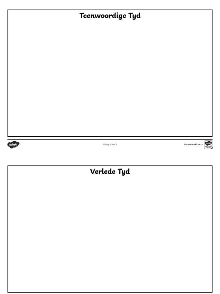 Za HL 270 Teenwoordige en Verlede Tyd Sorteer Aktiwiteit - Ver - 1 | PDF