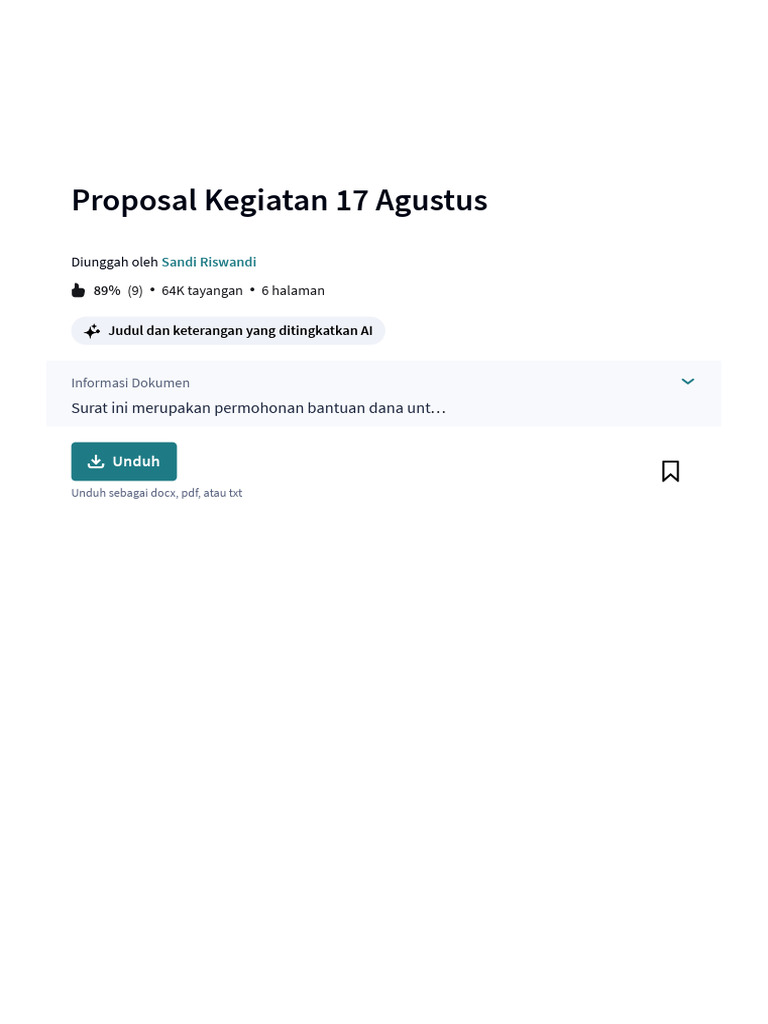 Proposal Kegiatan 17 Agustus - PDF | PDF