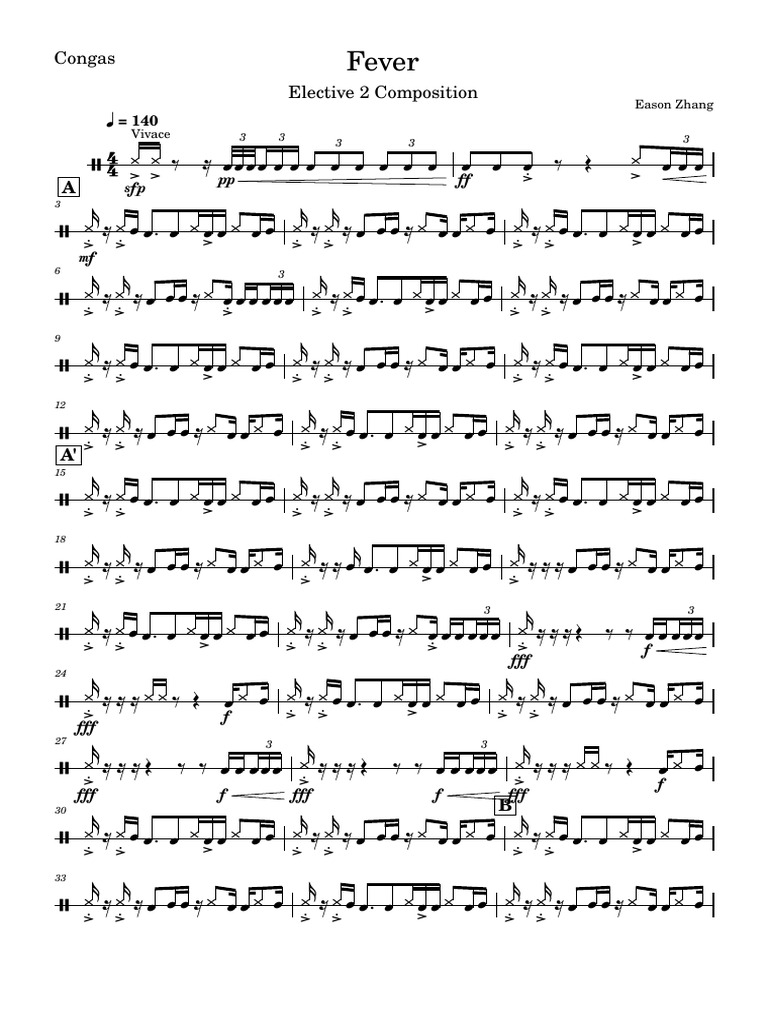 Congas Composition by Eason Zhang | PDF