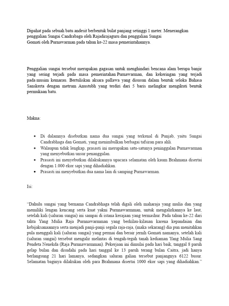 Prasasti Purnawarman dan Kutukan Sriwijaya | PDF