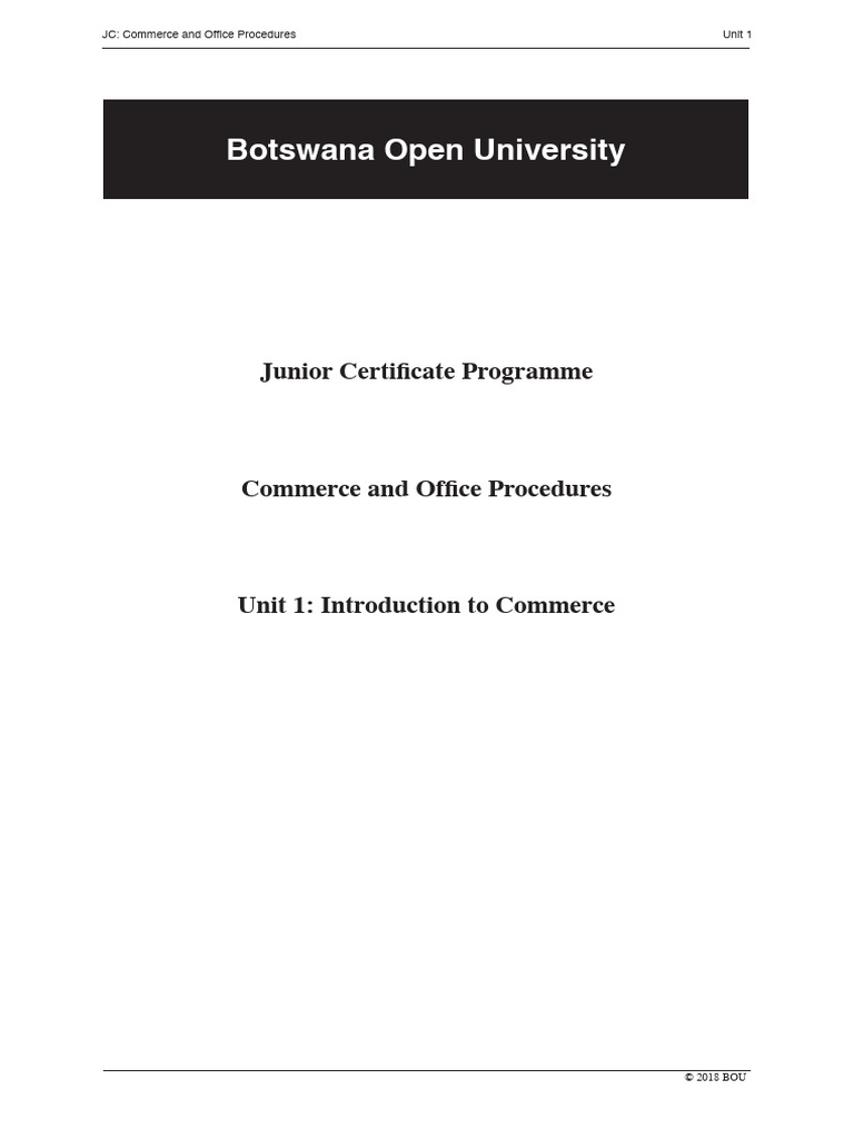 JC COP Unit 1 | PDF | Goods | Commerce