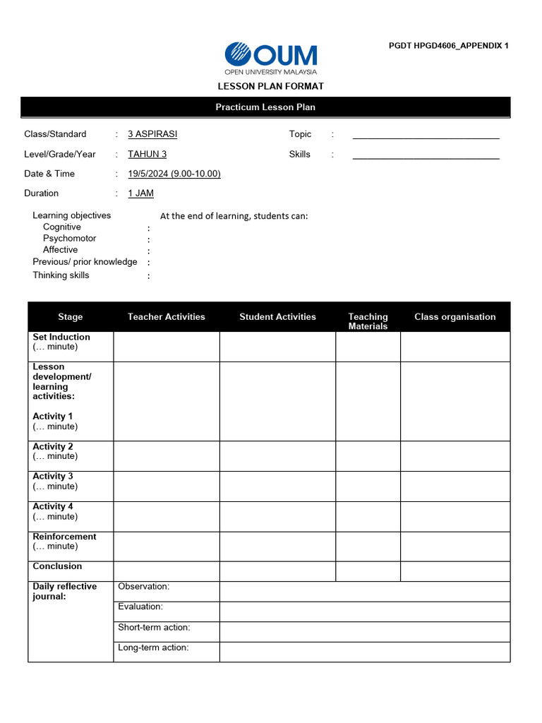 RPH Week 3 - 7 Hours | PDF | Lesson Plan | Learning