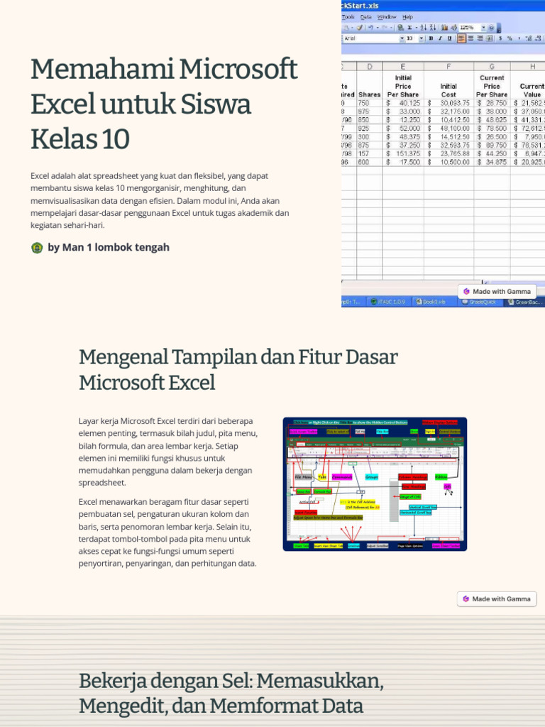 Memahami Microsoft Excel Untuk Siswa Kelas 10 | PDF