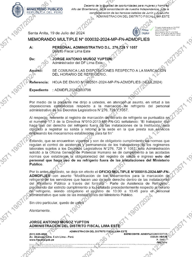 Memorando Multiple #000032-2024-Mp-Fn-Admdflies | PDF