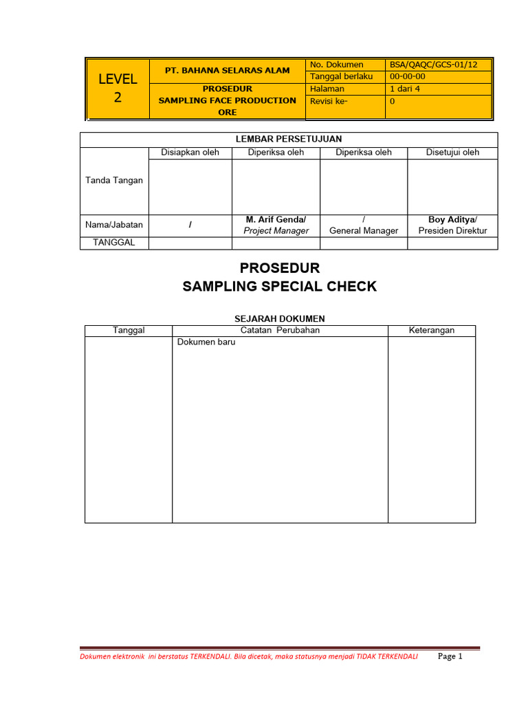 Prosedur Sampling Ore Khusus | PDF