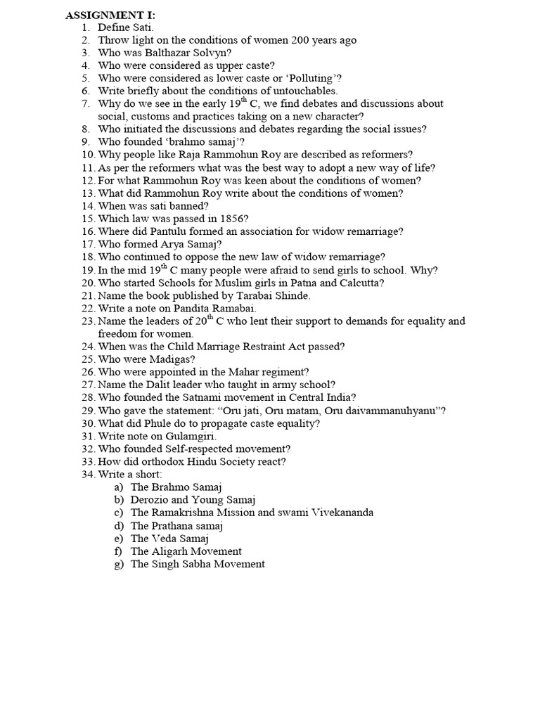 Social Reform Movements in 19th Century India | PDF | Social Science