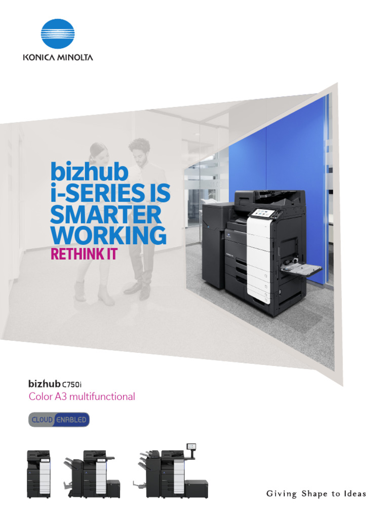 Bizhub C750i Cloud Enabled Datasheet | PDF | Fax | Microsoft Windows