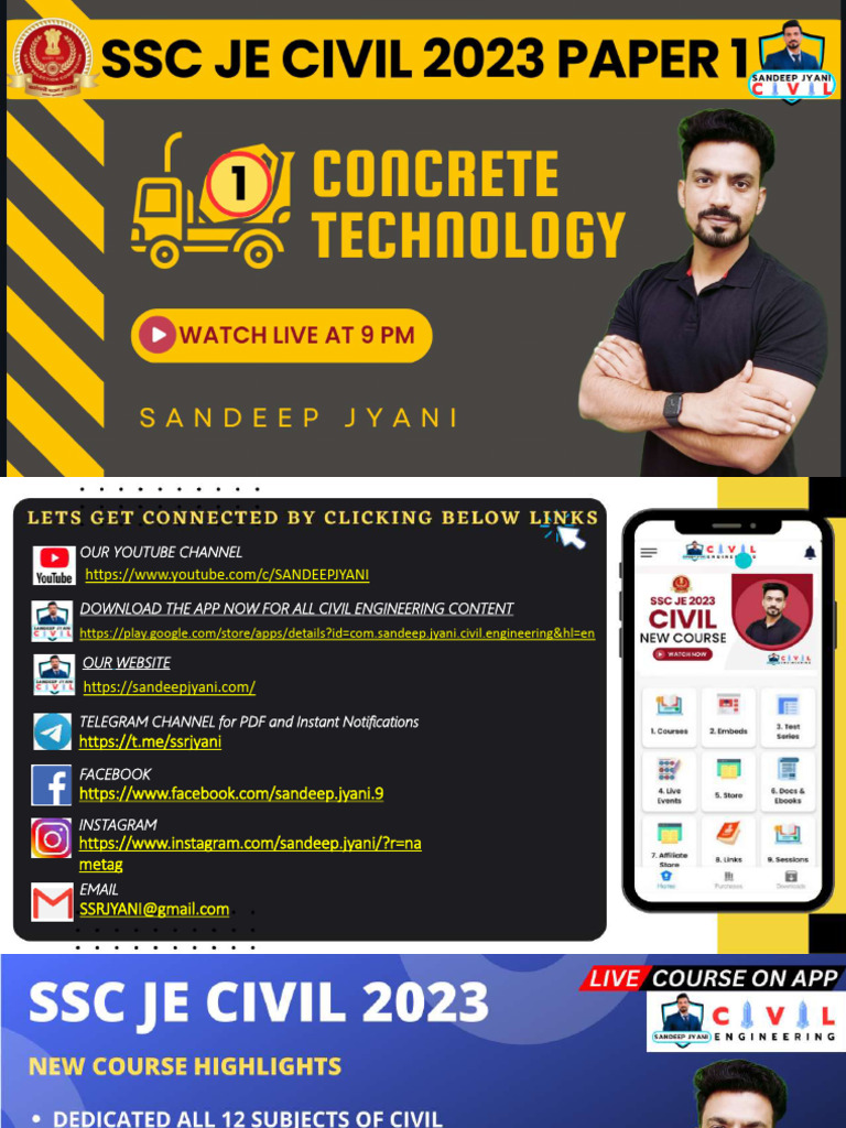 Concrete Technology by Sandeep Jyani Sir | PDF | Concrete | Mortar (Masonry)