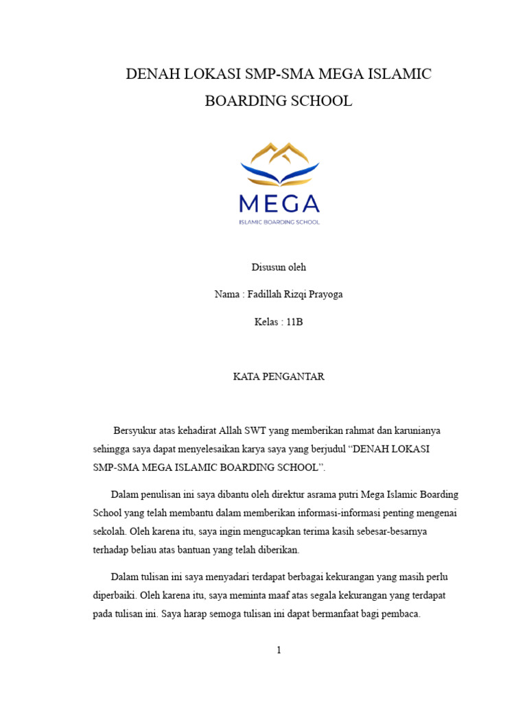 Denah Lokasi SMP-SMA Mega Islamic Boarding School Semarang | PDF