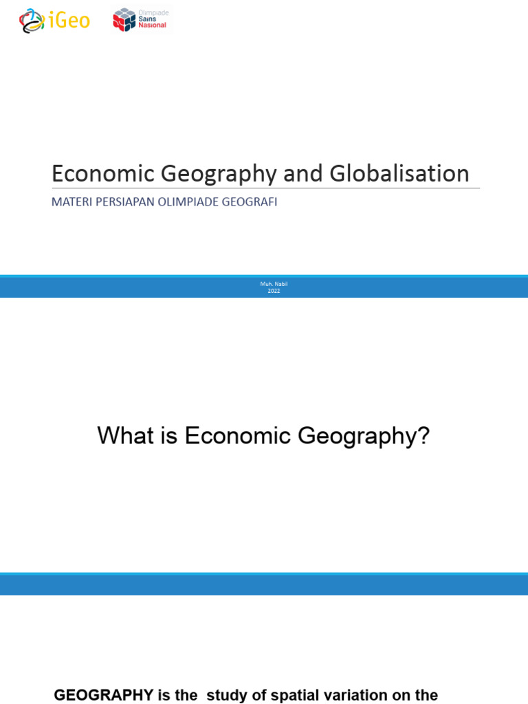 Economic Geography and Globalisation | PDF | Economics | Globalization