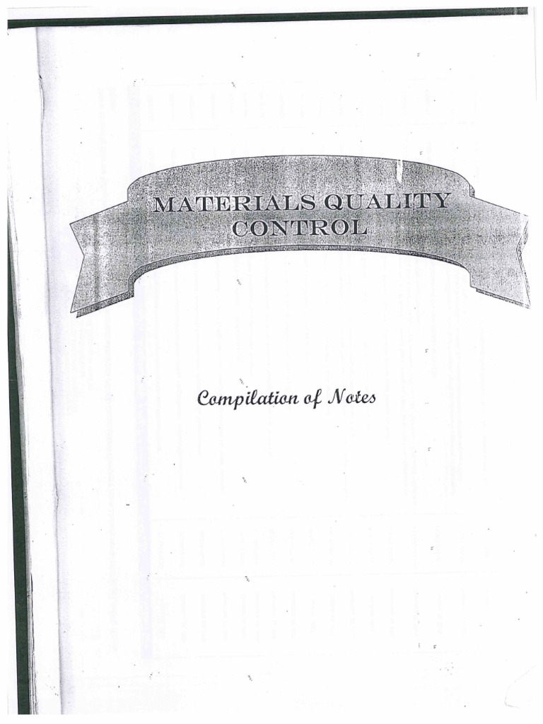 Materials Quality Control Manual | PDF