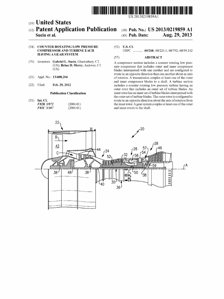 US20130219859A1-Counter Rotating Low Pressure Compressor and Turbine ...