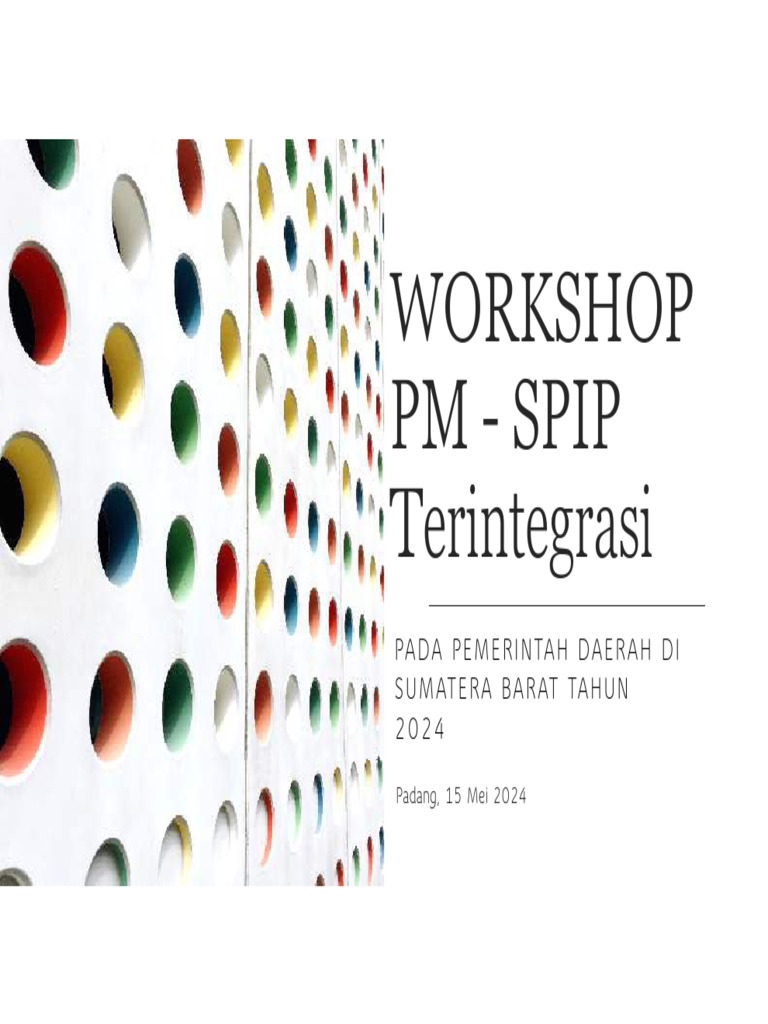 Materi Workshop SPIP 2024 | PDF