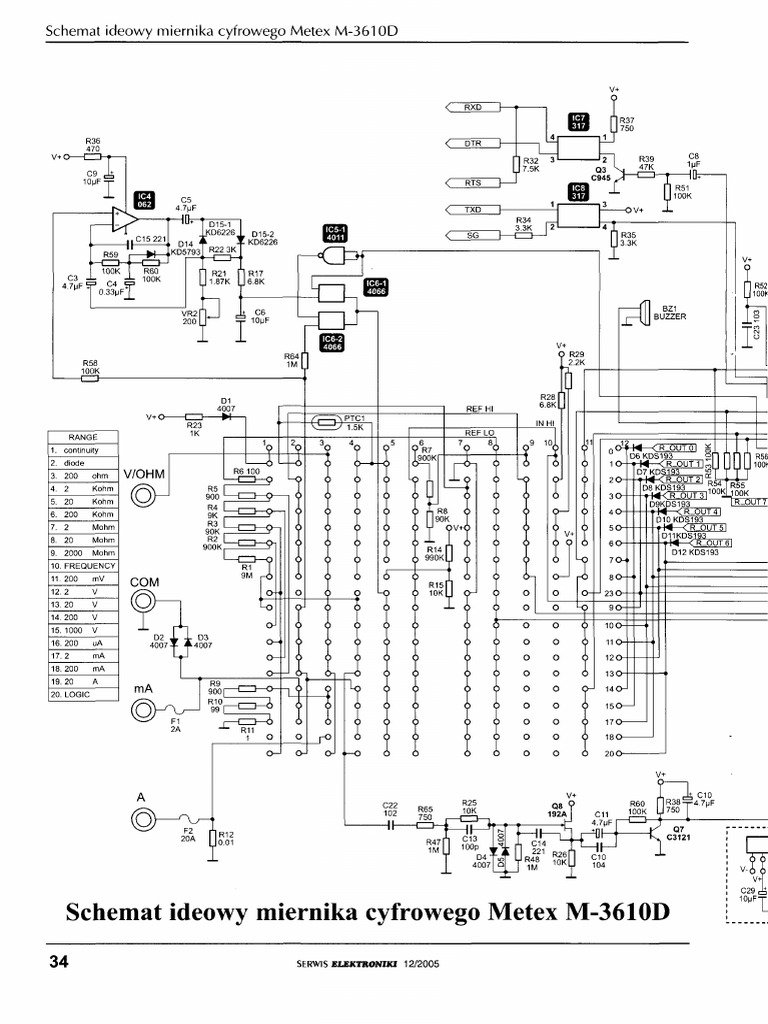 Metex M-3610D - Schemat | PDF