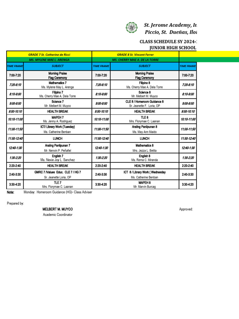 Junior High School Class Program 2024 (1) | Download Free PDF | Schools | Educational Institutions