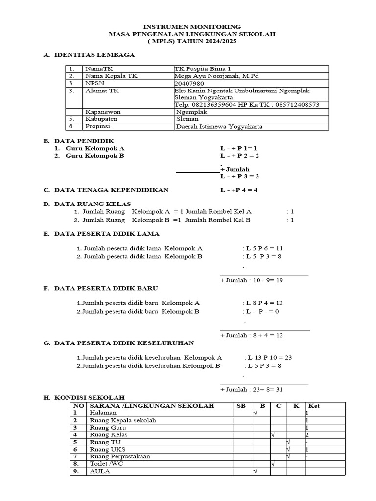 Instrumen Monitoring Mpls 2024 MGR | PDF