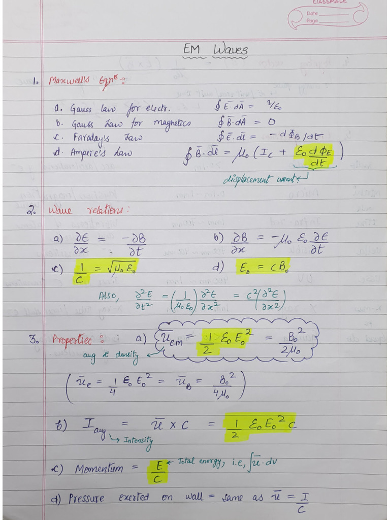Em Waves Notes Pdf