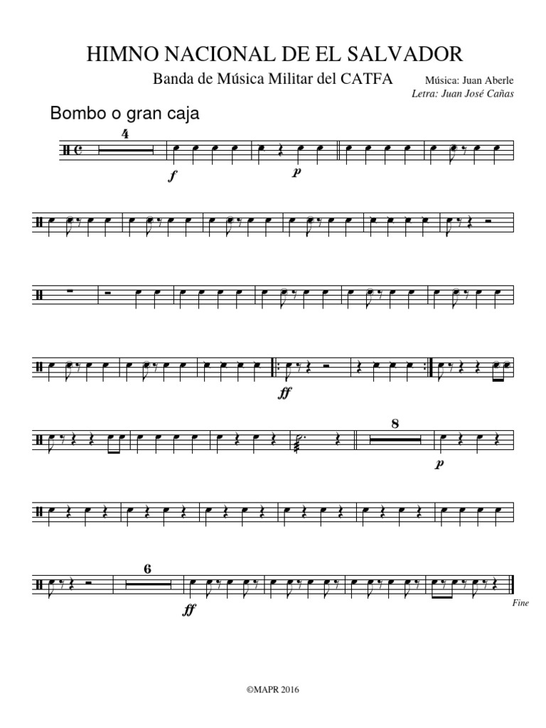 Himno Nacional de El Salvador - BOMBO | PDF