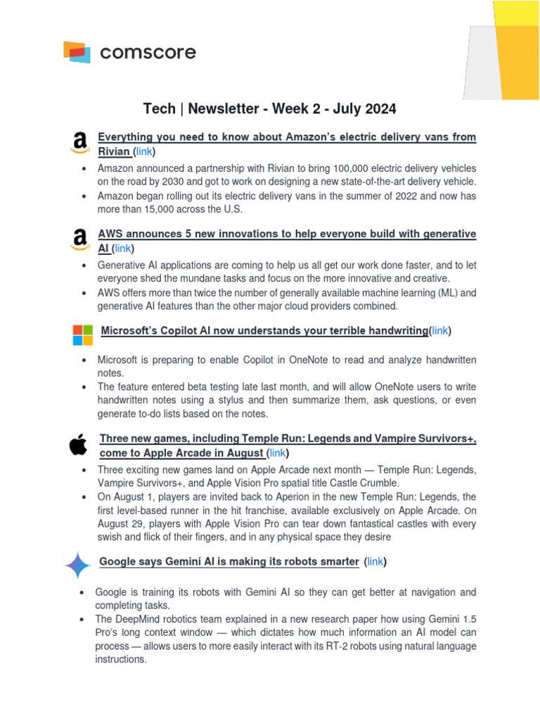 July 2024 Tech Newsletter Highlights | PDF