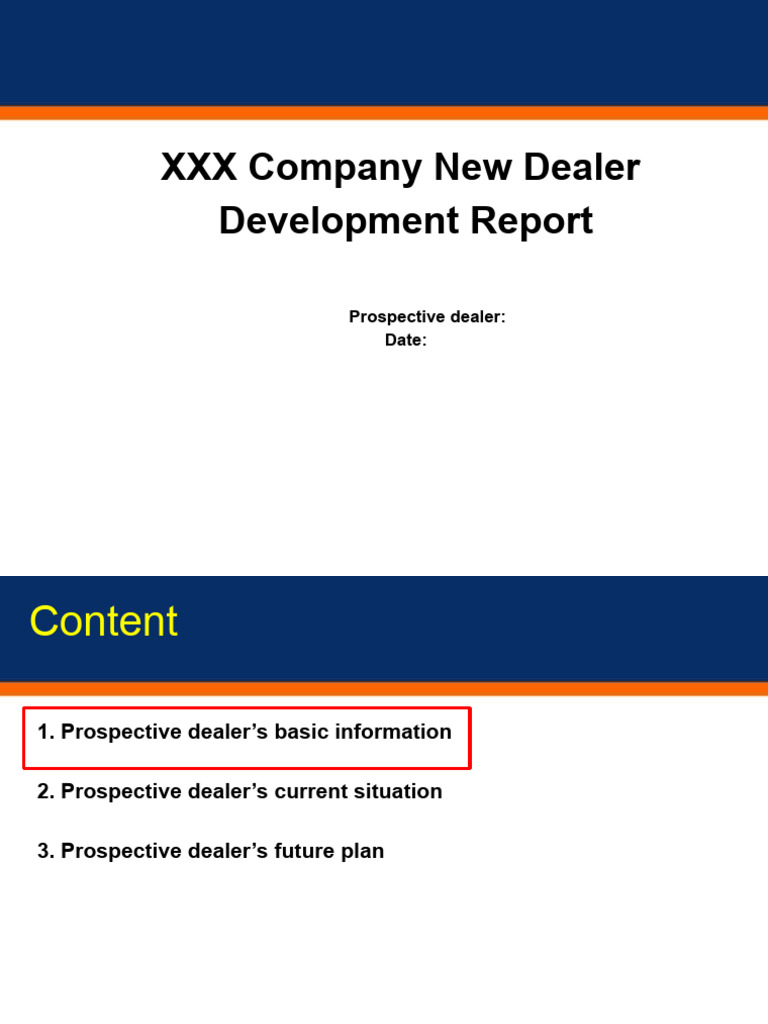 Application Report For New Dealer | PDF
