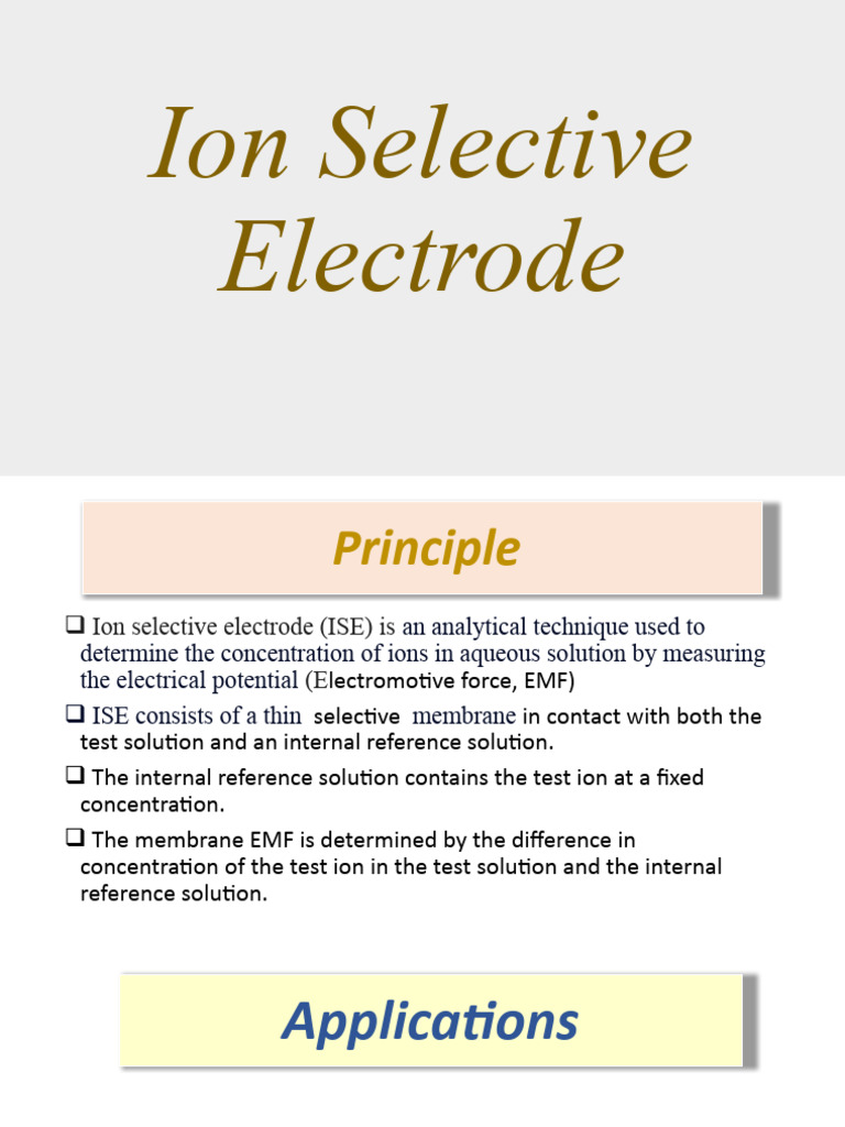 Ion Selective Electrode | PDF | Wellness | Science & Mathematics