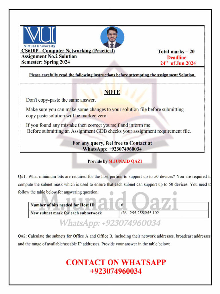 CS610P-Assignment 2 Solution Spring 2024 by M.junaid Qazi | PDF