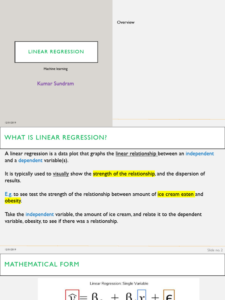 10 - 4 - ML - SUP - Linear Regression | PDF | Errors And Residuals | Mean Squared Error
