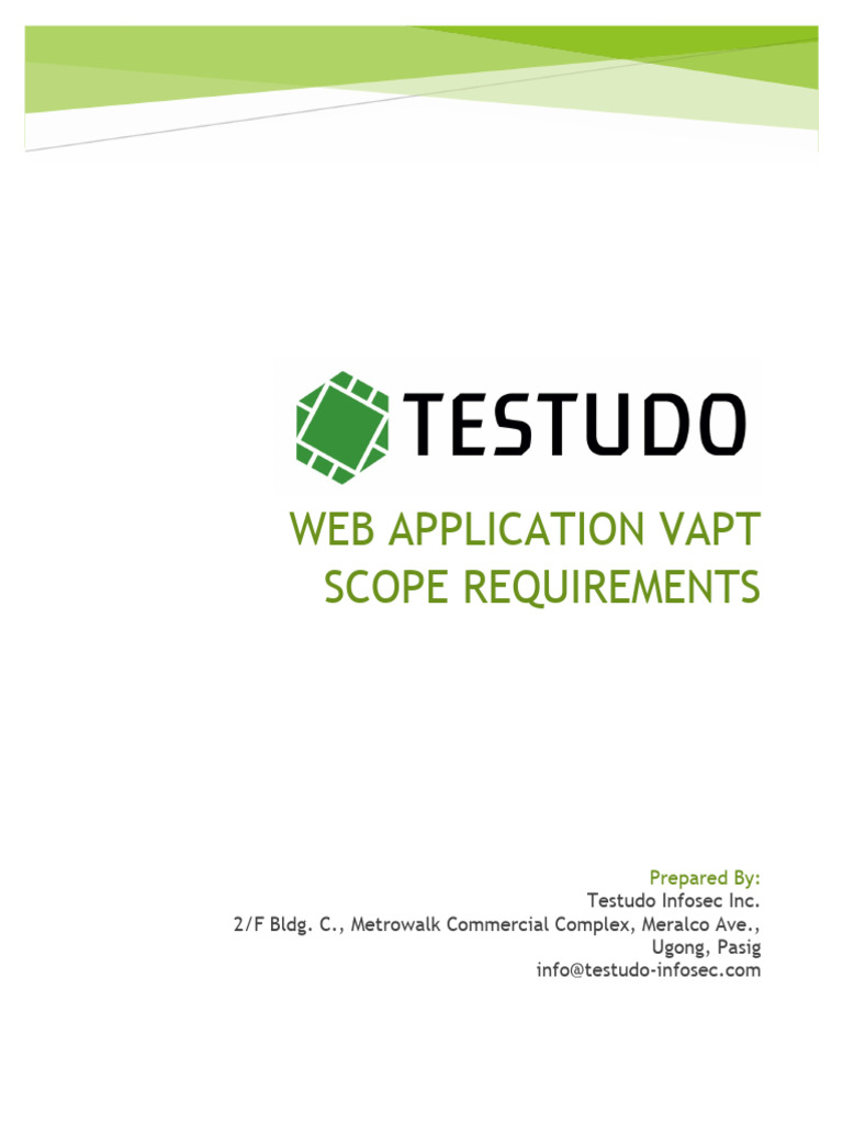 Web Application VAPT Scope Requirements | PDF | World Wide Web ...