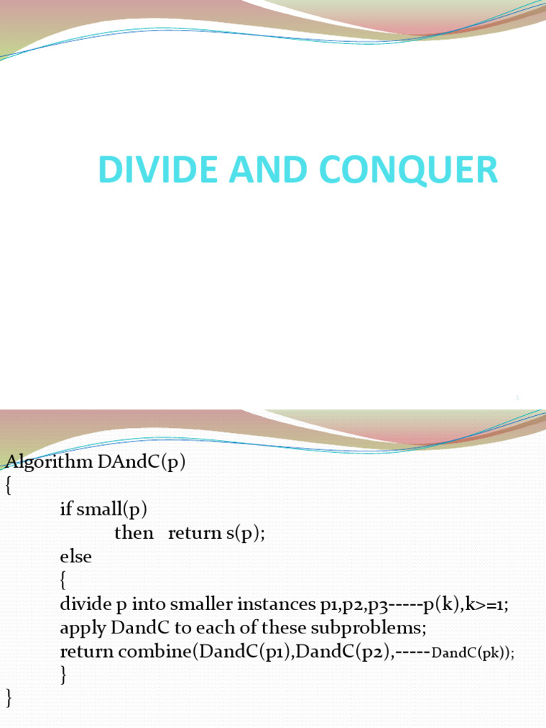 Divide and Conquer | PDF | Computer Programming | Applied Mathematics