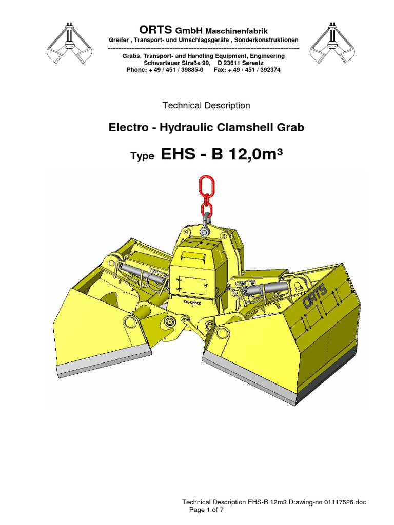 Technical Description EHS-B 12m3 Drawing-No 01117526 | PDF | Pump ...