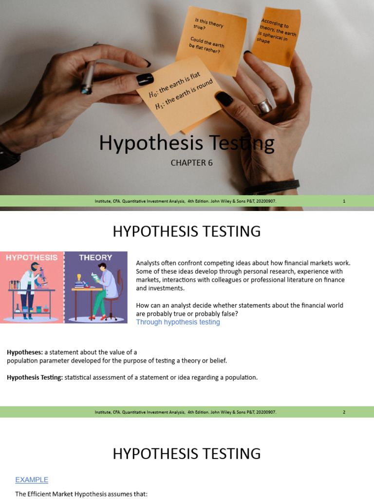 Understanding Hypothesis Testing Methods | PDF | Statistical Hypothesis ...