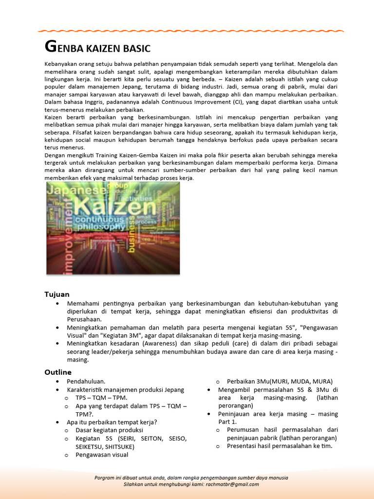 Brochure - Genba Kaizen Basic | PDF | Teknologi & Rekayasa