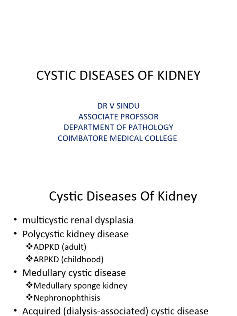 Kidney Cystic Diseases | PDF | Kidney | Medical Specialties
