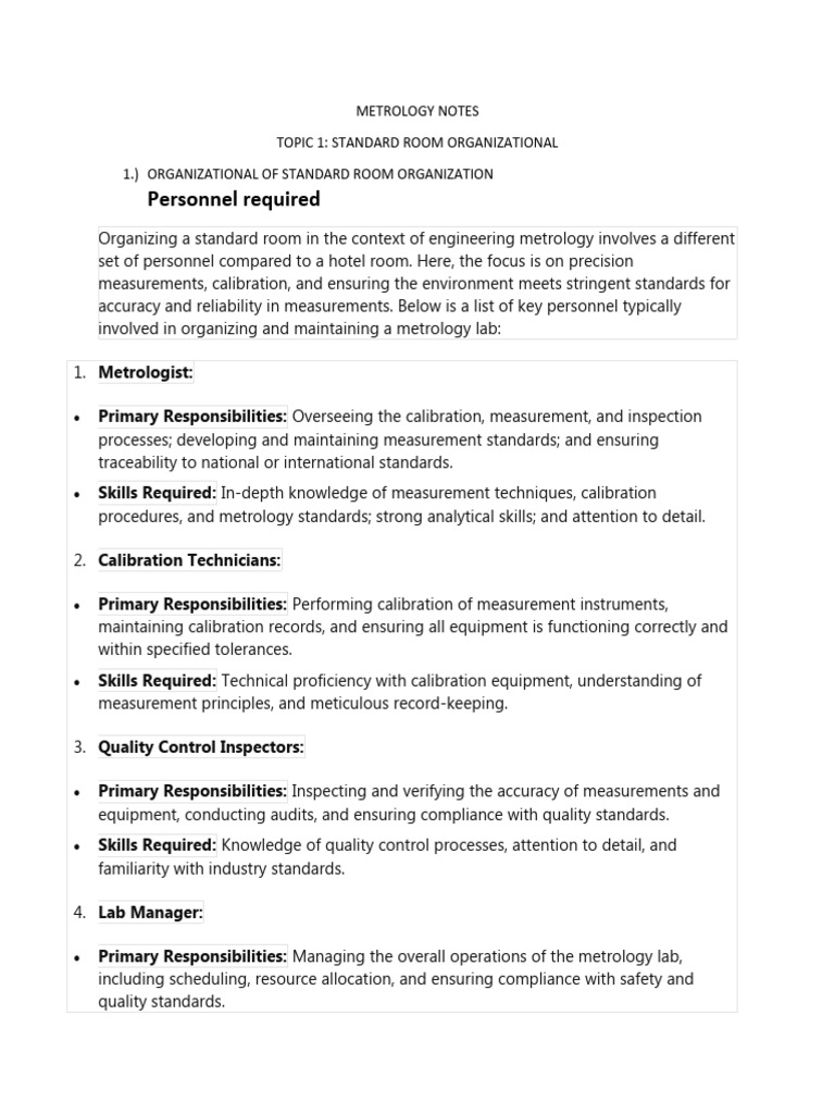 Metrology Notes | PDF | Calibration | Metrology