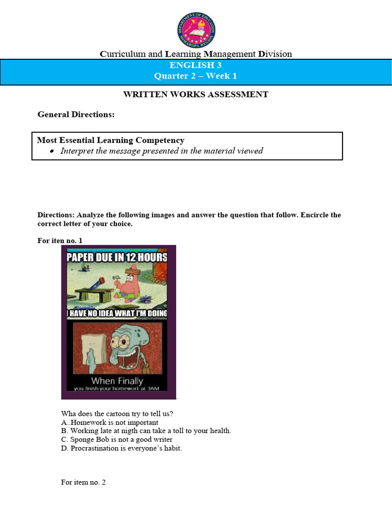 English 10 Assessment | PDF | Human Communication | Cognitive Science