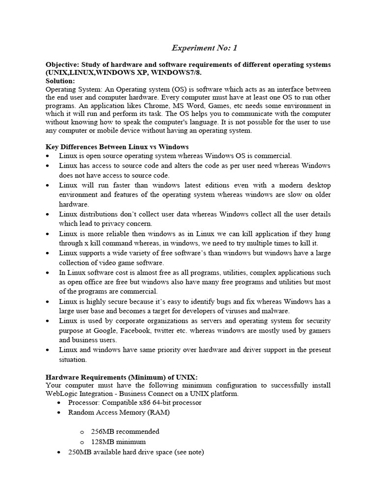 Experiment No- 1 | PDF | Operating System | Microsoft Windows