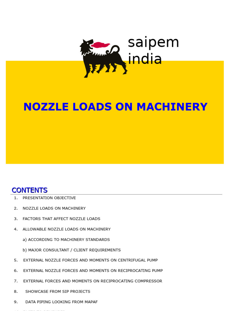 Nozzle Loads on Machinery | PDF | Pump | Machines