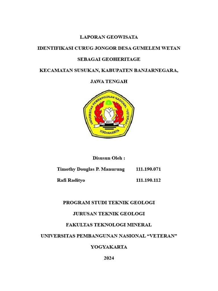 Laporan Geowisata Final Nyet | PDF | Ilmu Sosial