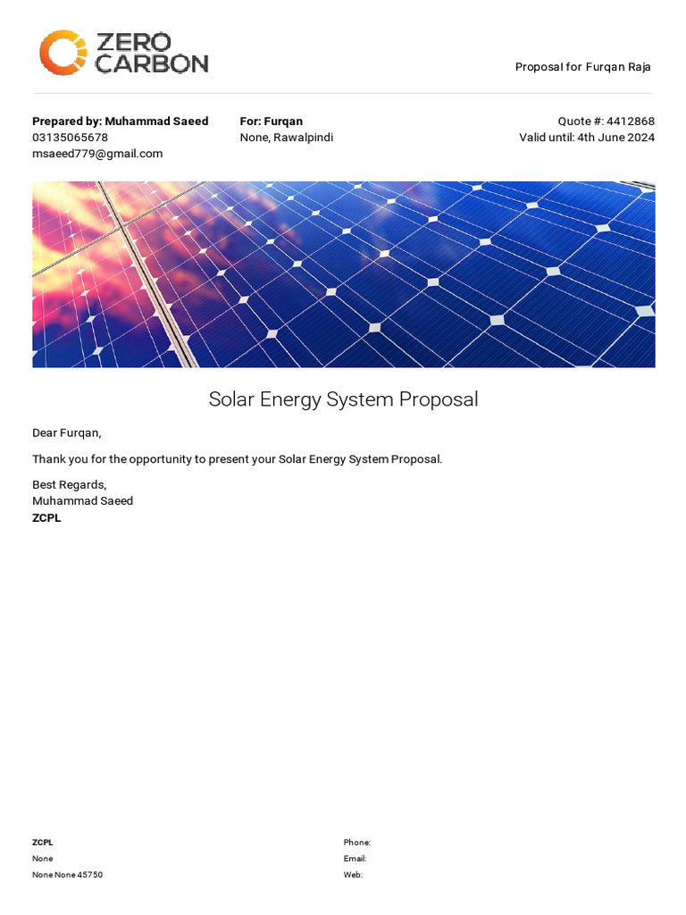 Proposal 4412868 | PDF | Solar Power | Electrical Grid