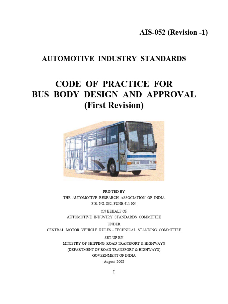 CODE OF PRACTICE FOR BUS BODY DESIGN AND ... - Delhi | PDF | Corrosion ...
