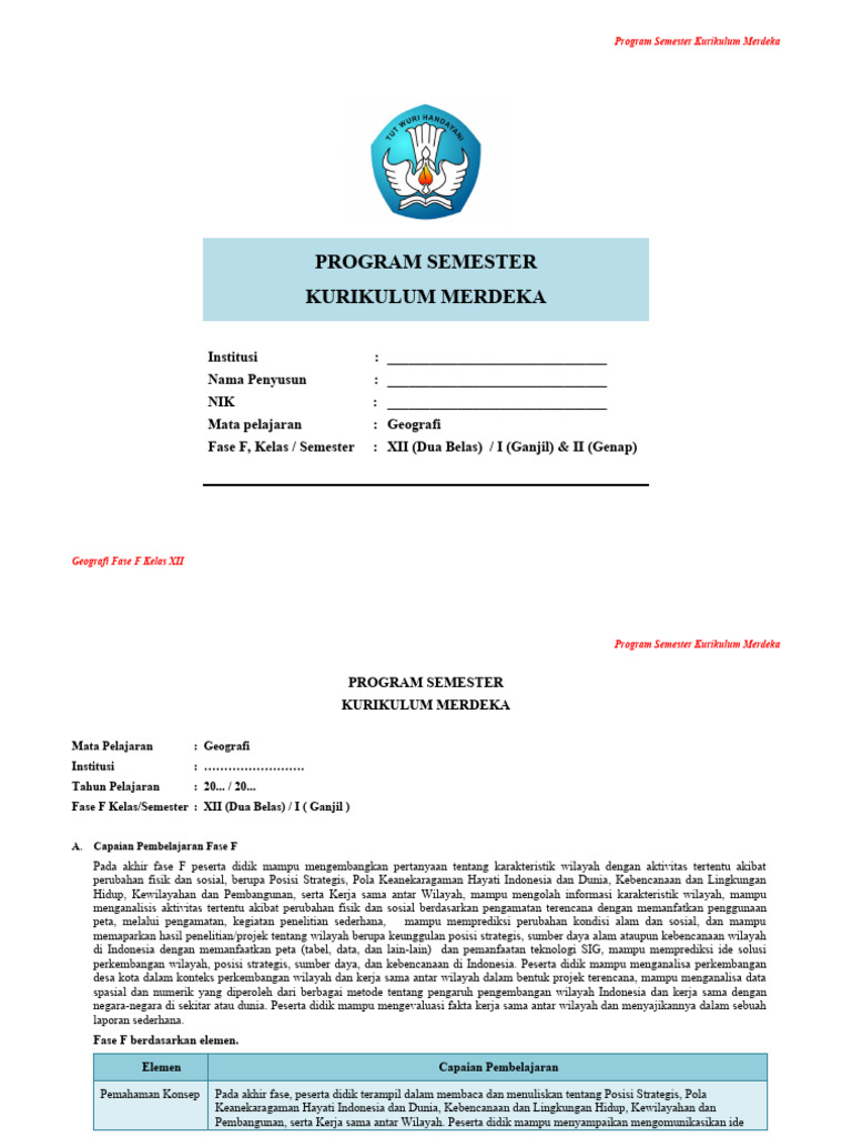 PROMES Kurikulum Merdeka | PDF